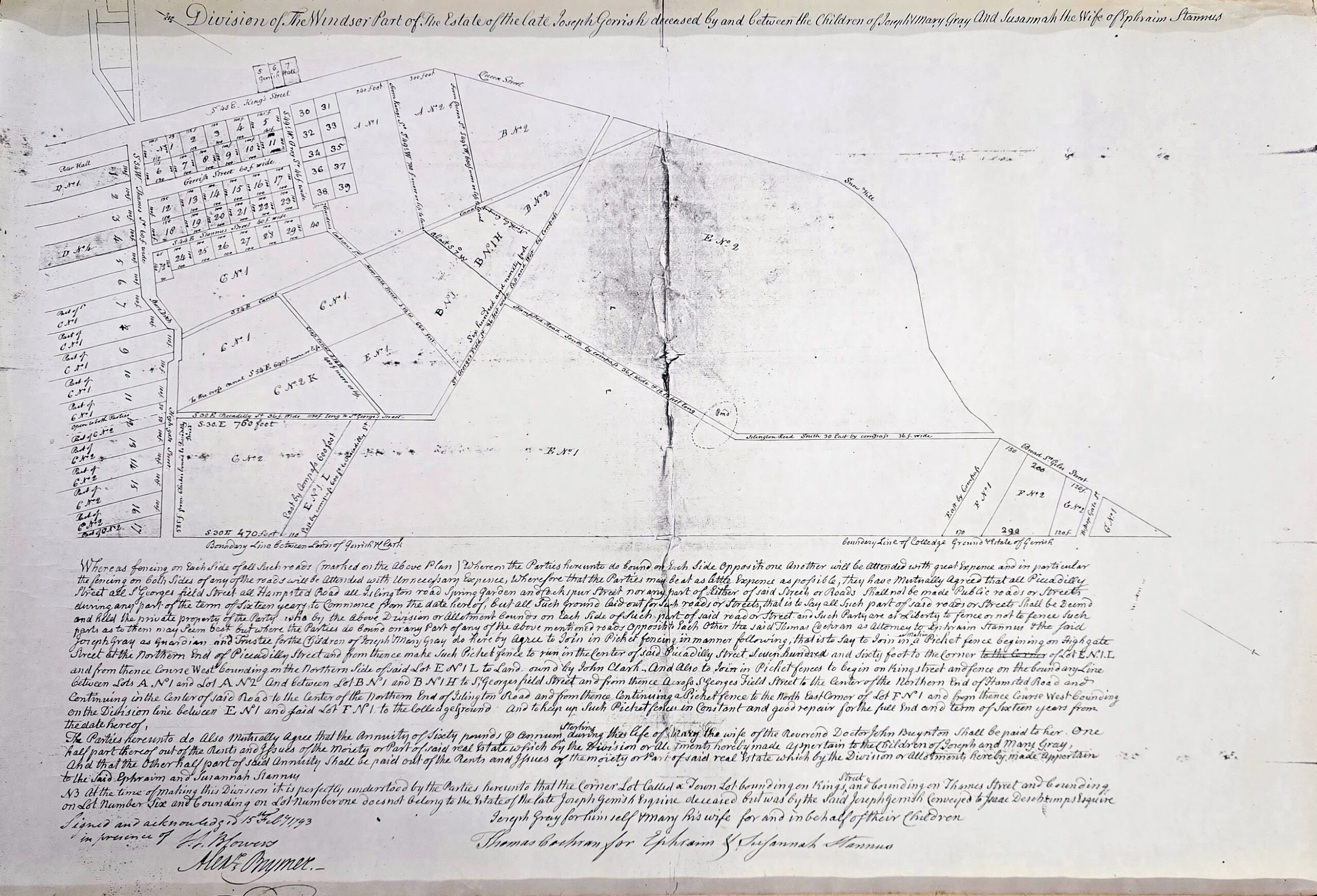 Map of 1793 - Joseph Gerrish - West Hants Historical Society